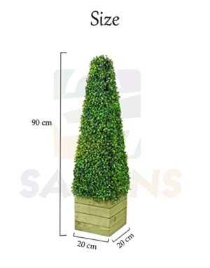 SASONS® Pair of 3Ft Pyramid Cone Tree, Quality Boxwood Planter Topiary ...