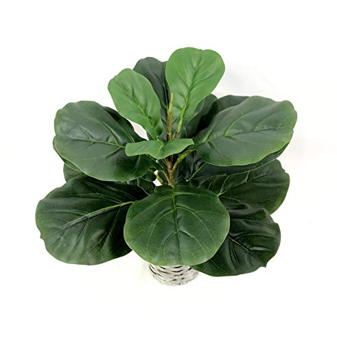 Artificial Mini Small Fiddle Leaf Fig Tree Faux Fake Tree in Woven Pot ...