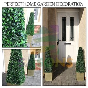 SASONS® Pair of 3Ft Pyramid Cone Tree, Quality Boxwood Planter Topiary ...