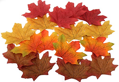 100 Artificial Leaves Classroom Display Leaf Decoration Craft Materials ...