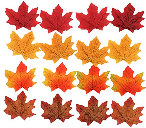 100 Artificial Leaves Classroom Display Leaf Decoration Craft Materials ...