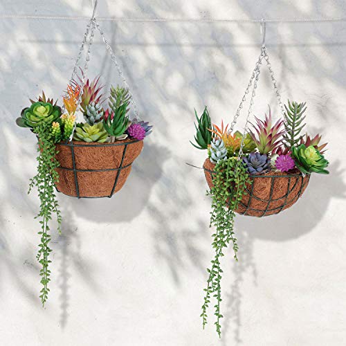 Meneco Artificial Hanging Succulent Plants – 2 Pack String of Pearls ...