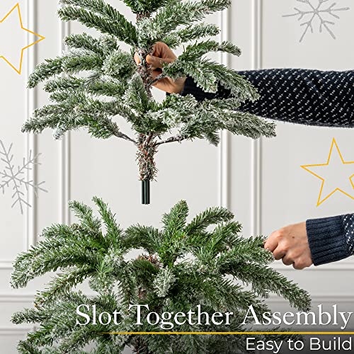 Christow Snowy Christmas Tree 6ft, Luxury Wispy Alpine Fir, Realistic ...